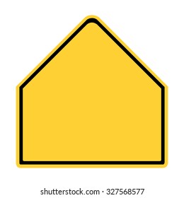 Yellow Pentagon Warning Sign Template: vector de stock (libre de ...