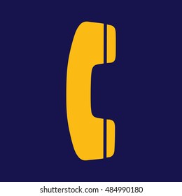 Yellow Phone Icon Vector Blue Background: เวกเตอร์สต็อก (ปลอดค่า ...