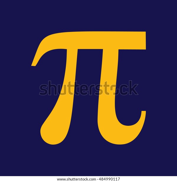 Yellow Pi Vector Icon Blue Background Stock Vector (Royalty Free ...