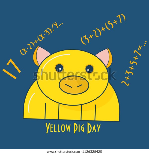 Yellow Pig Day Vector Illustration Yellow Stock Vector (Royalty Free ...