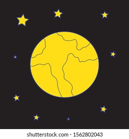 Yellow Planet That Black Space Vector Stock Vector (Royalty Free ...