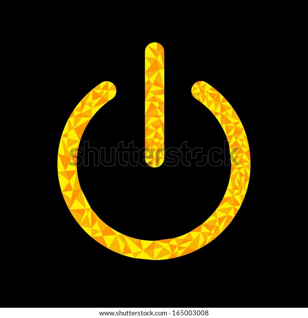 Yellow Power Button Icon Black Background Stock Vector (Royalty Free ...