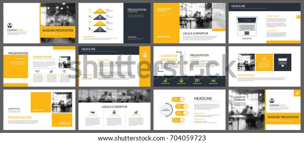 Yellow Presentation Templates Infographics Elements Background Stock ...