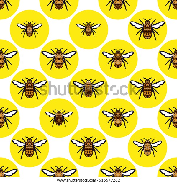 Yellow Print Design Background Seamless Insect Stock Vector (Royalty ...