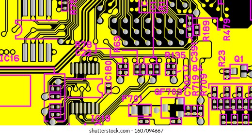 Yellow Printed Circuit Board Pcb No Stock Vector (Royalty Free ...