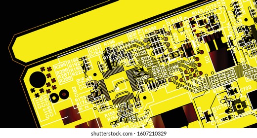 Yellow Printed Circuit Board Pcb No Stock Vector (Royalty Free ...