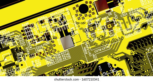 Yellow Printed Circuit Board Pcb No Stock Vector (Royalty Free ...