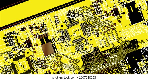Yellow Printed Circuit Board Pcb No Stock Vector (Royalty Free ...