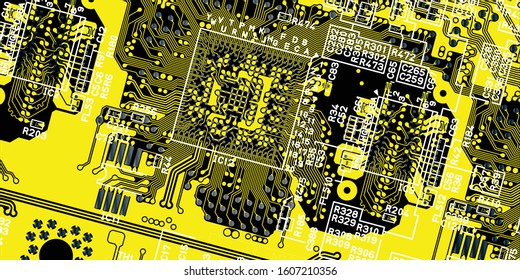 Yellow Printed Circuit Board Pcb No Stock Vector (Royalty Free ...