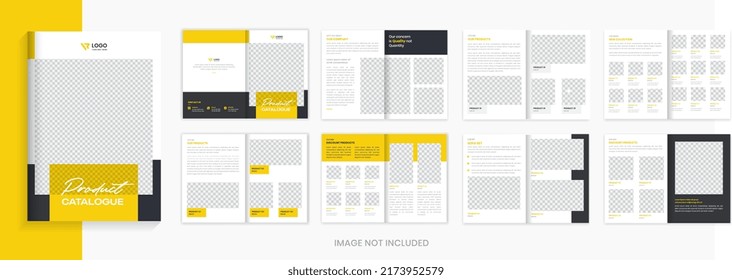 Yellow Product Catalog Template Design Minimal Stock Vector (Royalty ...