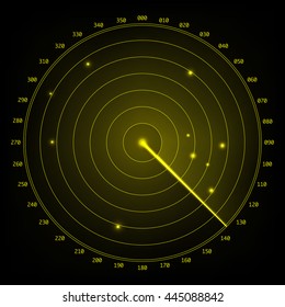 Yellow Radar Screen Design Element Vector Stock Vector (Royalty Free ...