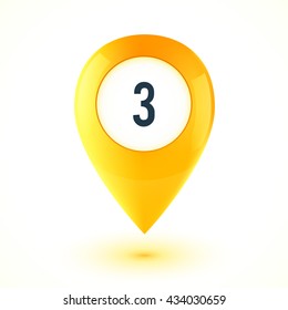 Yellow Realistic 3d Glossy Map Point Stock Vector (Royalty Free ...