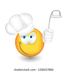 Yellow Realistic Emoji Cook Vector Illustration Stock Vector (Royalty ...