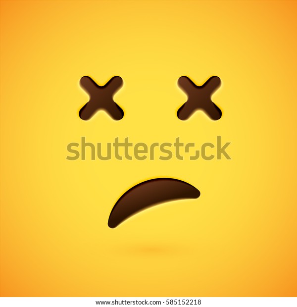 Vektor Stok Yellow Realistic Emoticon Smiley Face Vector (Tanpa Royalti ...