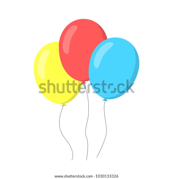 Yellow Red Blue Balloons Vector Illustration Stock Vector (Royalty Free ...