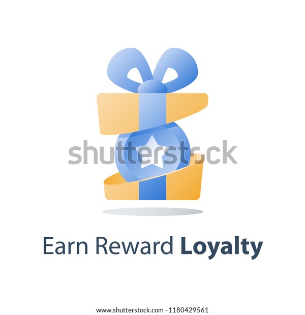 Yellow Reward Gift Open Present Box Stock Vector (Royalty Free) 1180429561