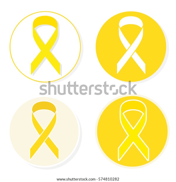 Yellow Ribbon Icons Closeup Stock Vector (Royalty Free) 574810282 ...