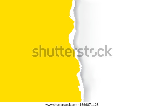 Vektor Stok Yellow Ripped Paper Background Banner Template (Tanpa ...