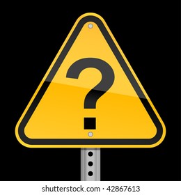 Question Mark Road Sign Isolated On Stock Photo (Edit Now) 261578324