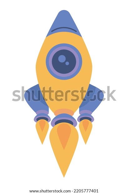 Yellow Rocket Start Launcher Icon Stock Vector (Royalty Free ...