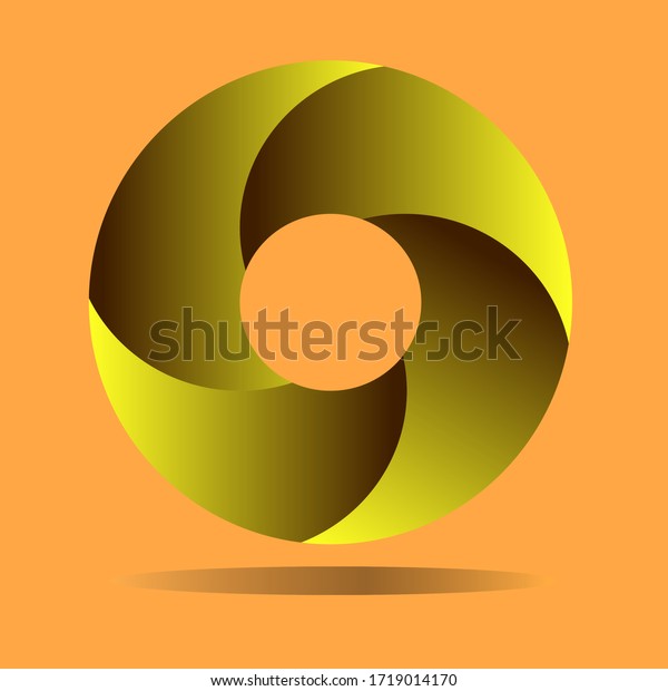 Yellow Round Logo Shadows Backgrounds Stock Vector (Royalty Free ...