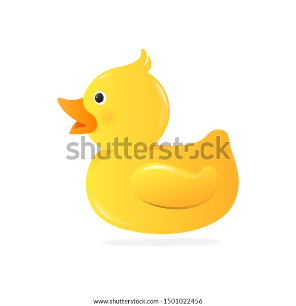 Yellow Rubber Duck Vector Illustration Cartoon Stok Vektör (Telifsiz ...