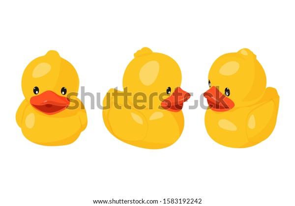 Yellow Rubber Ducks Vector Illustration Stock Vector (Royalty Free ...
