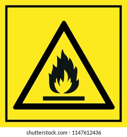 Flammable Yellow Triangle Sign Isolated On Stock Photo 540554137 ...