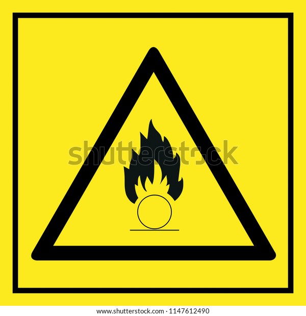 Yellow Safety Sign Fire Stock Vector (Royalty Free) 1147612490 ...