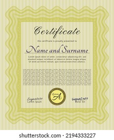 Yellow Sample Diploma Modern Design Great Stock Vector (Royalty Free ...