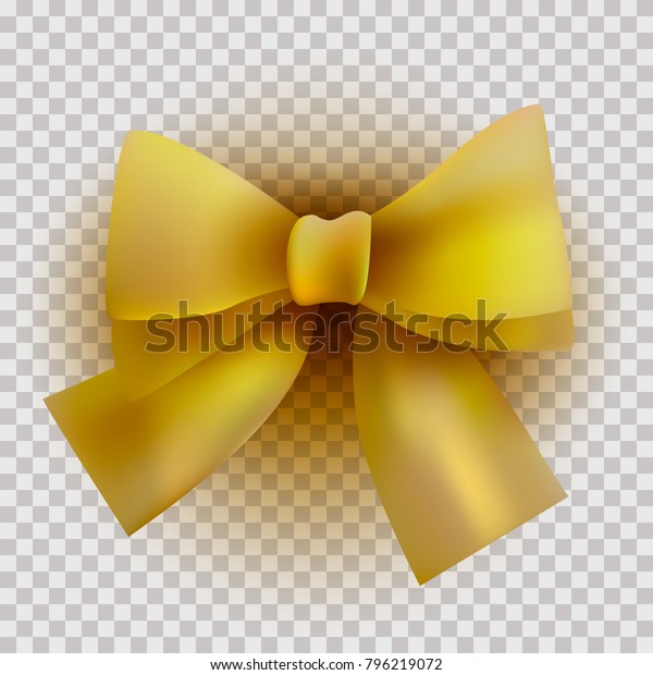 Yellow Satin Bow On Transparent Background Stock Vector (Royalty Free ...
