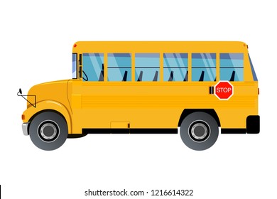 Vektor Stok School Bus Template Vector Isolated Design (Tanpa Royalti ...