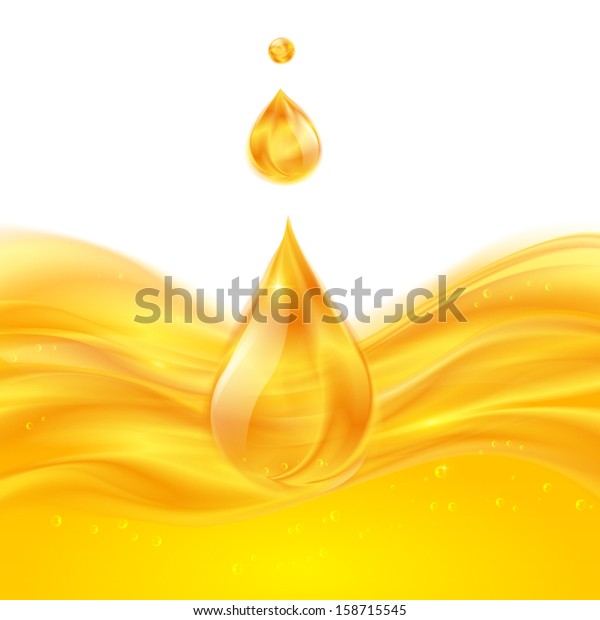 Yellow Shining Realistic Oil Drop Under Stock Vector (Royalty Free ...