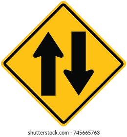 Yellow Sign Directional Arrows Stock Vector (Royalty Free) 745665763 ...