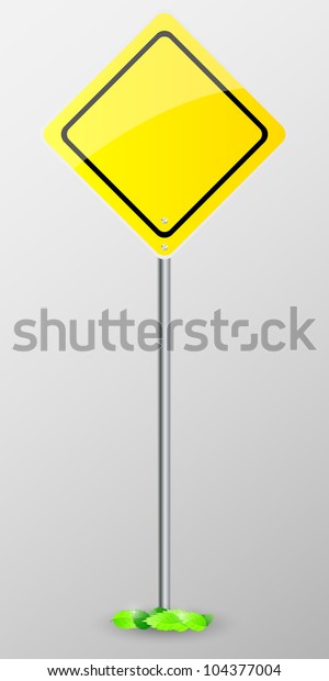 Yellow Sign Isolated On Grey Background Stock Vector (Royalty Free ...