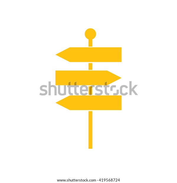Yellow Signpost Vector Icon Illustration Stock Vector (Royalty Free ...