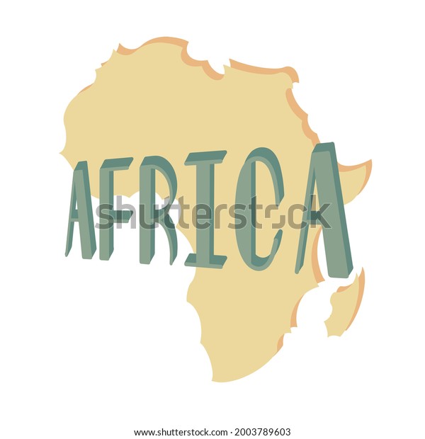 Yellow Silhouette Geographical Map African Continent Stock Vector ...