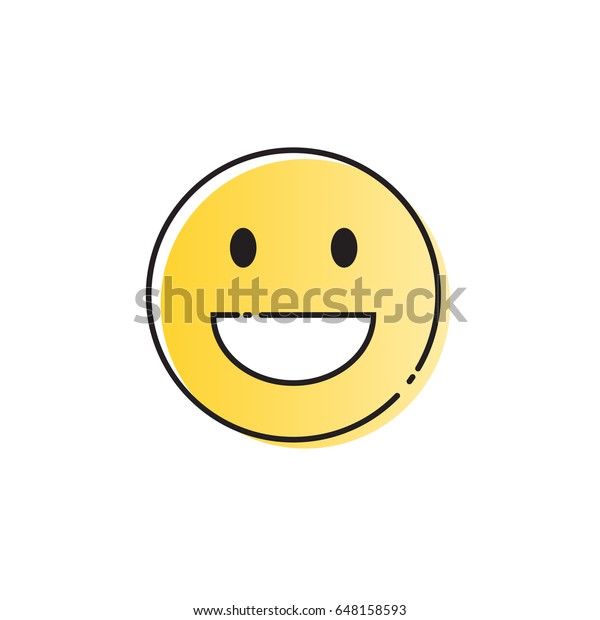Yellow Smiling Cartoon Face Positive People Stock Vector (Royalty Free ...