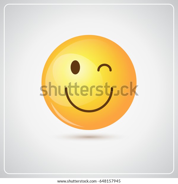 Yellow Smiling Cartoon Face Winking People: เวกเตอร์สต็อก (ปลอดค่า ...
