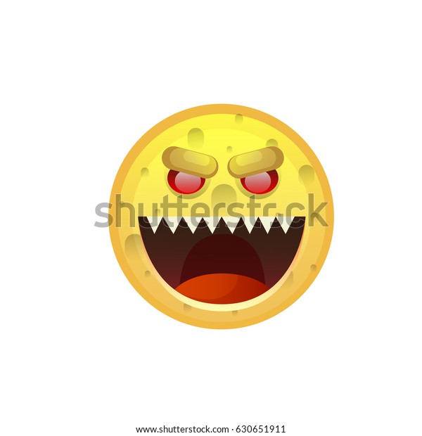 Yellow Smiling Face Angry Negative People Stock Vector (Royalty Free ...