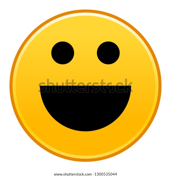 Yellow Smiling Face Cheerful Happy Emoticon Stock Vector (Royalty Free ...