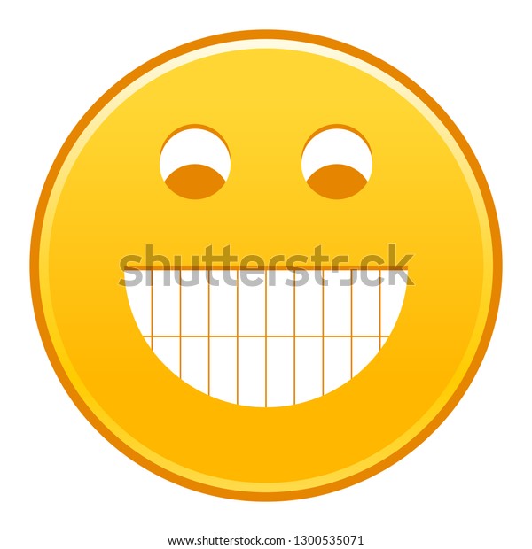 Yellow Smiling Face Cheerful Happy Emoticon Stock Vector (Royalty Free ...