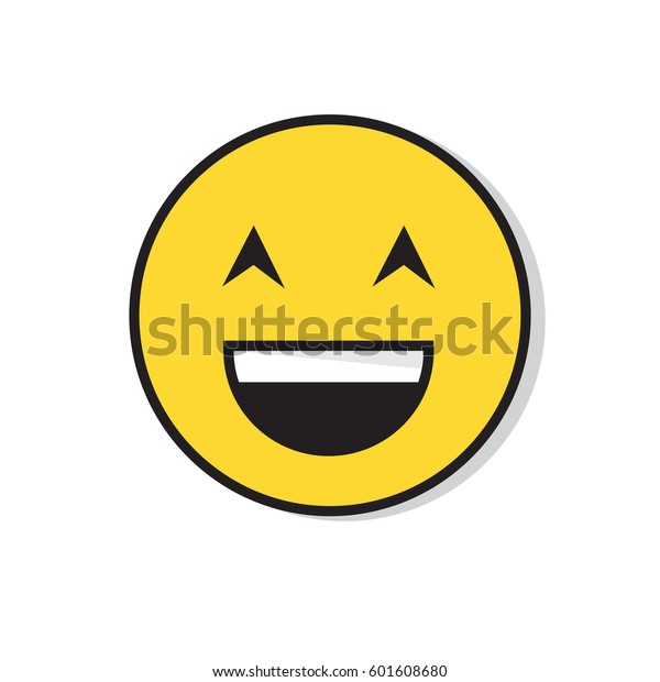 Yellow Smiling Face Laughing Positive People Stock Vector (Royalty Free ...