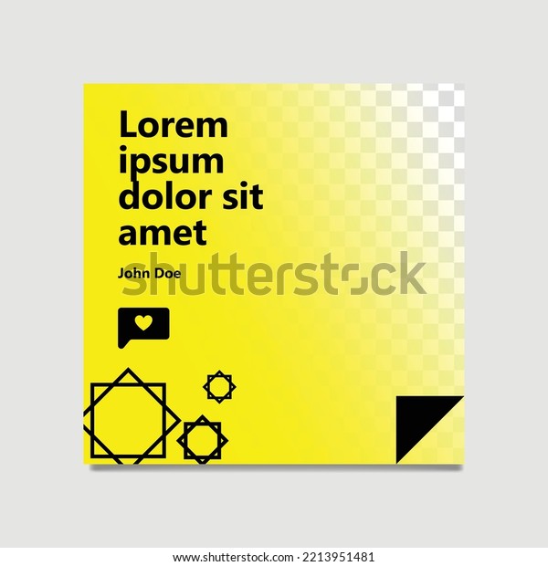 Yellow Social Media Post Template Quote Stock Vector (Royalty Free ...