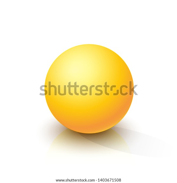 Yellow sphere on a white background. Vector illustration