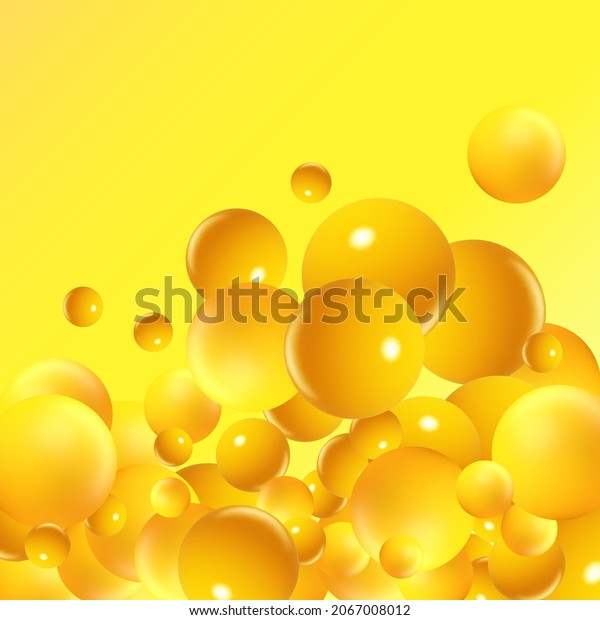 Yellow Spheres 3d Rendering Illustration Advertising Stock Vector ...