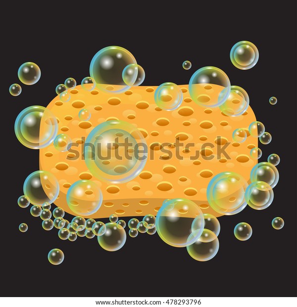 Yellow Sponge Porous Texture Cartoon Bath Stock Vector (Royalty Free ...
