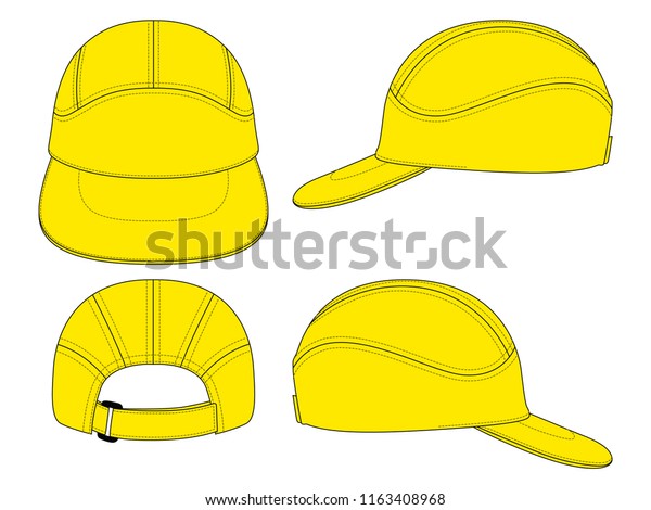 Yellow Sport Baseball Cap Template Stock Vector (Royalty Free) 1163408968