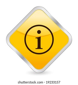 Yellow Square Icon Isolated On White Stock Vector (Royalty Free ...