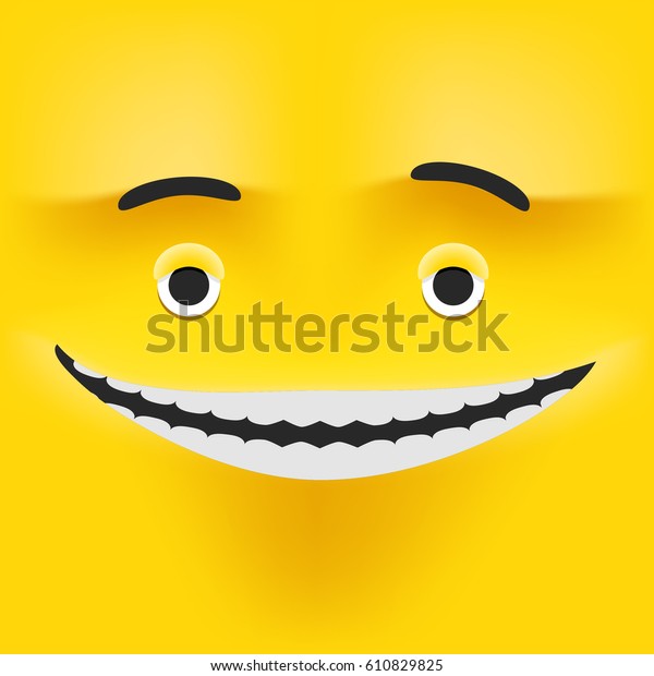 Yellow Square Smile Yellow Face: vector de stock (libre de regalías ...